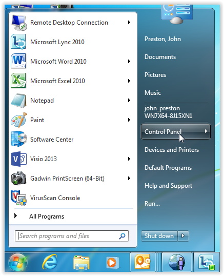 1. Open Installed Updates by clicking the Start button